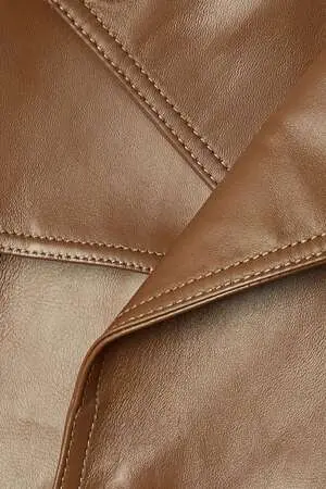 Max Mara Alex Buckled Leather Trench Coat