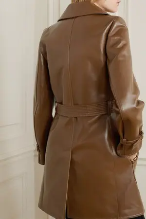 Max Mara Alex Buckled Leather Trench Coat