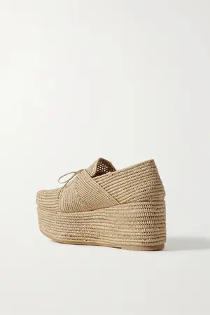 Gabriela Hearst Clergerie Diamond Raffia Platform Brogues