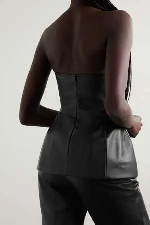 Khaite Blanche Strapless Leather Top
