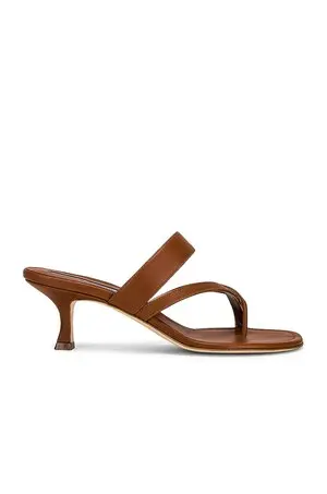 Manolo Blahnik Susa 50 Leather Sandal - Brown