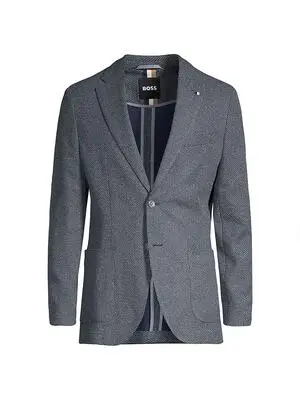 BOSS Men's Jaye Tweed Blazer - Dark Blue - Size 42 - Dark Blue  - Dark Blue