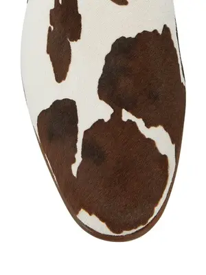 Manolo Blahnik Mario Cow Print Loafers
