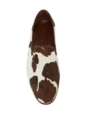 Manolo Blahnik Mario Cow Print Loafers