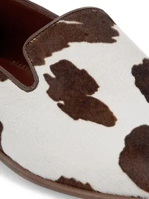 Manolo Blahnik Mario Cow Print Loafers