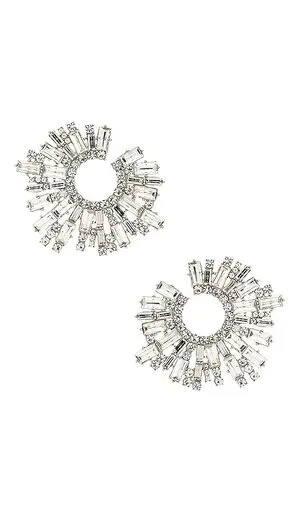8 Other Reasons Stone Burst Statement Earrings - Silver
