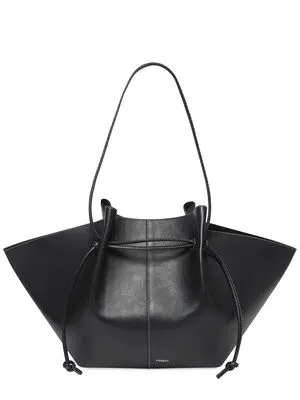 Yuzefi Large Mochi Leather Tote Bag - Black