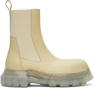 Rick Owens Rick Owens Off-White Beatle Bozo Tractor Chelsea Boots - 320 Vanilla/clear