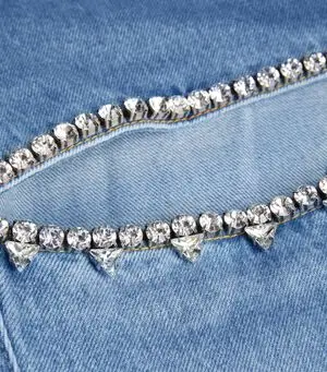 AREA Crystal Cut-out Jeans