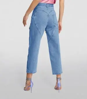 AREA Crystal Cut-out Jeans