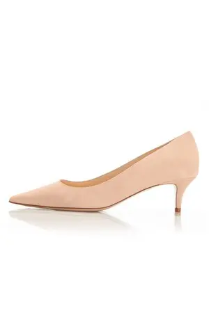 Marion Parke Classic Suede Kitten Heel Pumps - Pink
