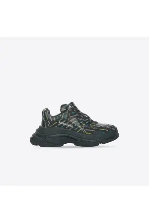 Balenciaga Womens Triple S Sneaker Allover Logo In Black - Black