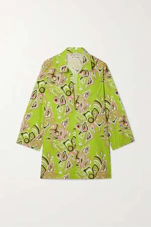 Emilio Pucci Printed Cotton-voile Kaftan - Green