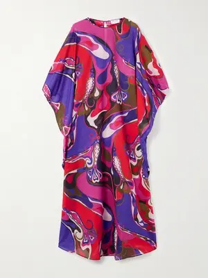 Emilio Pucci Printed Cotton-voile Kaftan - Pink