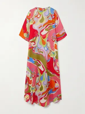 Emilio Pucci Emilio Pucci Printed Cotton-Voile Kaftan Red
