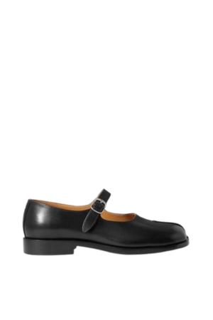 MAISON MARGIELA Tabi Leather Mary Jane Flats - Black