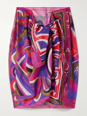 Emilio Pucci Printed Cotton-voile Pareo - Pink