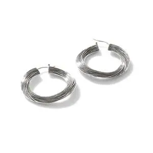 John Hardy Bamboo Hoop Earrings - Sterling Silver