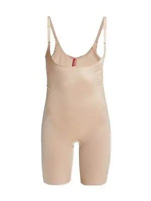 Spanx Thinstincts 2.0 Open-bust Mid-thigh Bodysuit Champagne Beige