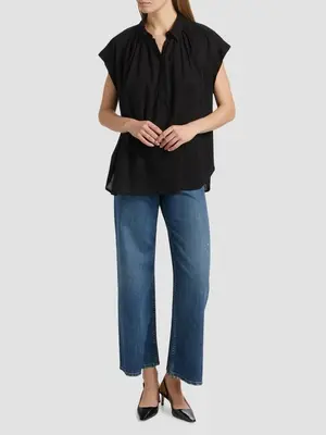 NILI LOTAN Normandy Pleated Blouse - Black