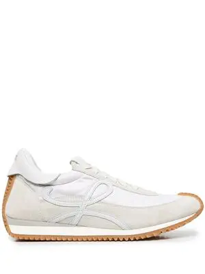 Loewe Flow Panelled Leather Trainers White-10