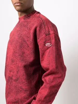 DIESEL Acid-wash Crew Neck Sweatshirt