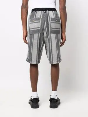 MASTERMIND WORLD Striped Skull-print Track Shorts