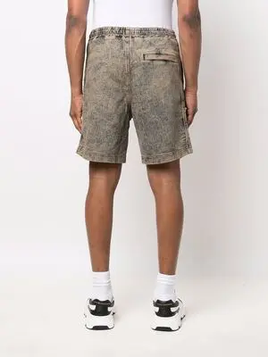 DIESEL® Acid Wash Logo Patch Shorts