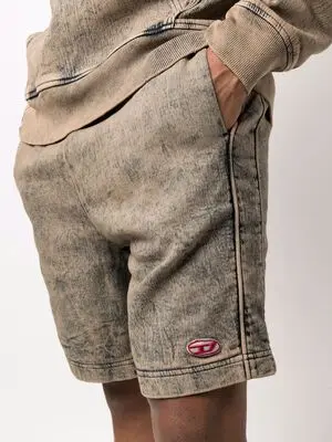 DIESEL® Acid Wash Logo Patch Shorts
