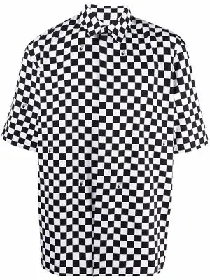 Off-White Checkerboard Print Short-sleeve Shirt