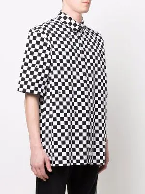 Off-White Checkerboard Print Short-sleeve Shirt