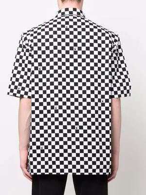 Off-White Checkerboard Print Short-sleeve Shirt