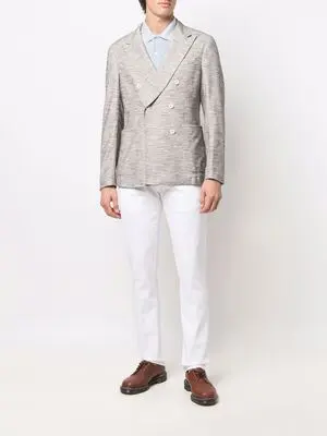 MANUEL RITZ Double-breasted Peak-lapels Cotton Blazer