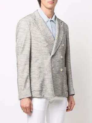MANUEL RITZ Double-breasted Peak-lapels Cotton Blazer