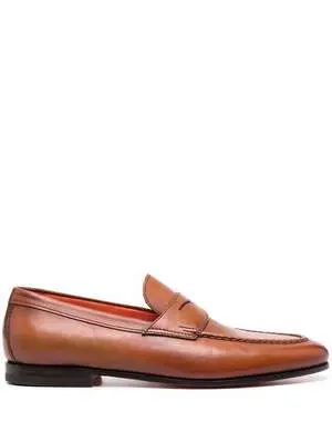 Santoni Tonal Leather Loafers
