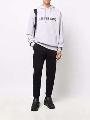 Helmut Lang Logo-print Tapered Track Pants - Black