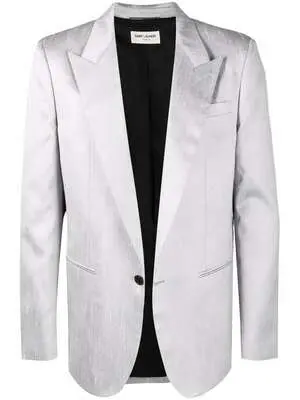 Saint Laurent Single-breasted Suit Blazer - Grey