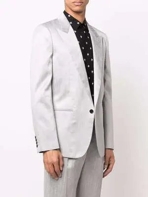 Saint Laurent Single-breasted Suit Blazer - Grey