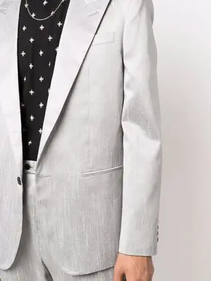 Saint Laurent Single-breasted Suit Blazer - Grey