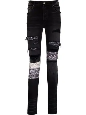 Amiri Bandana Print Skinny Jeans