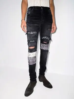 Amiri Bandana Print Skinny Jeans