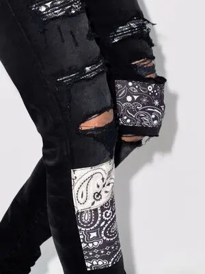 Amiri Bandana Print Skinny Jeans