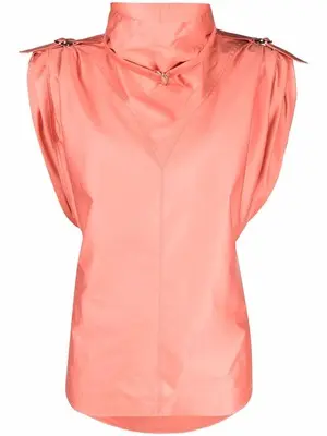 Isabel Marant Étoile Belted Cotton Funnel-neck Blouse