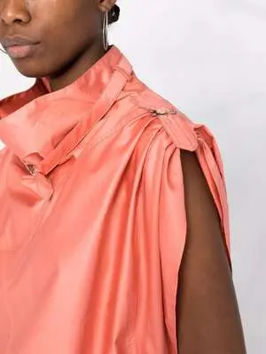 Isabel Marant Étoile Belted Cotton Funnel-neck Blouse