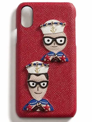 Dolce & Gabbana Applique-detail Leather Iphone X Case