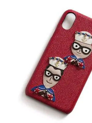 Dolce & Gabbana Applique-detail Leather Iphone X Case