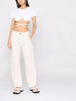 Jacquemus Le T-shirt Baci Cropped Top - White