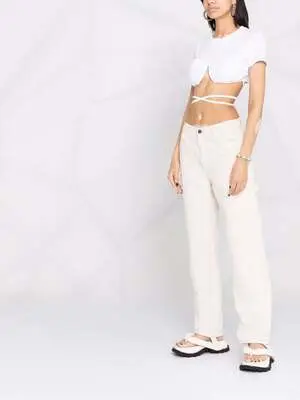 Jacquemus Le T-shirt Baci Cropped Top - White