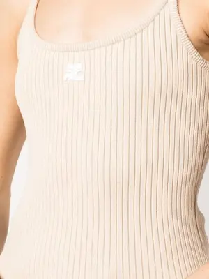 COURREGES Ribbed Knit Tank Top