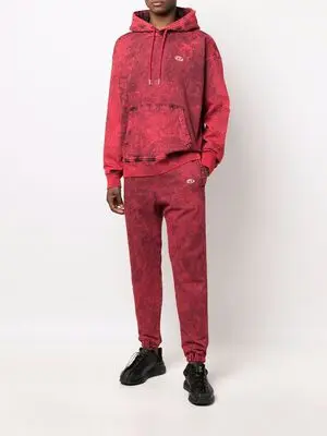 DIESEL® D-lab Joggjeans® Track Trousers With Acid Wash And Logo Patch